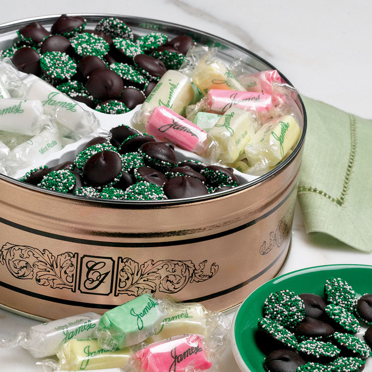 James' Marvelous Mints In A Seasonal Tin – James Candy Company